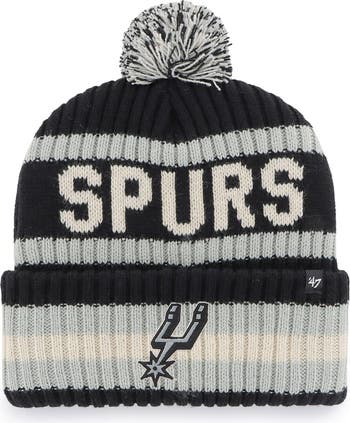 '47 Men's '47 Black San Antonio Spurs Bering Cuffed Knit Hat with Pom ...