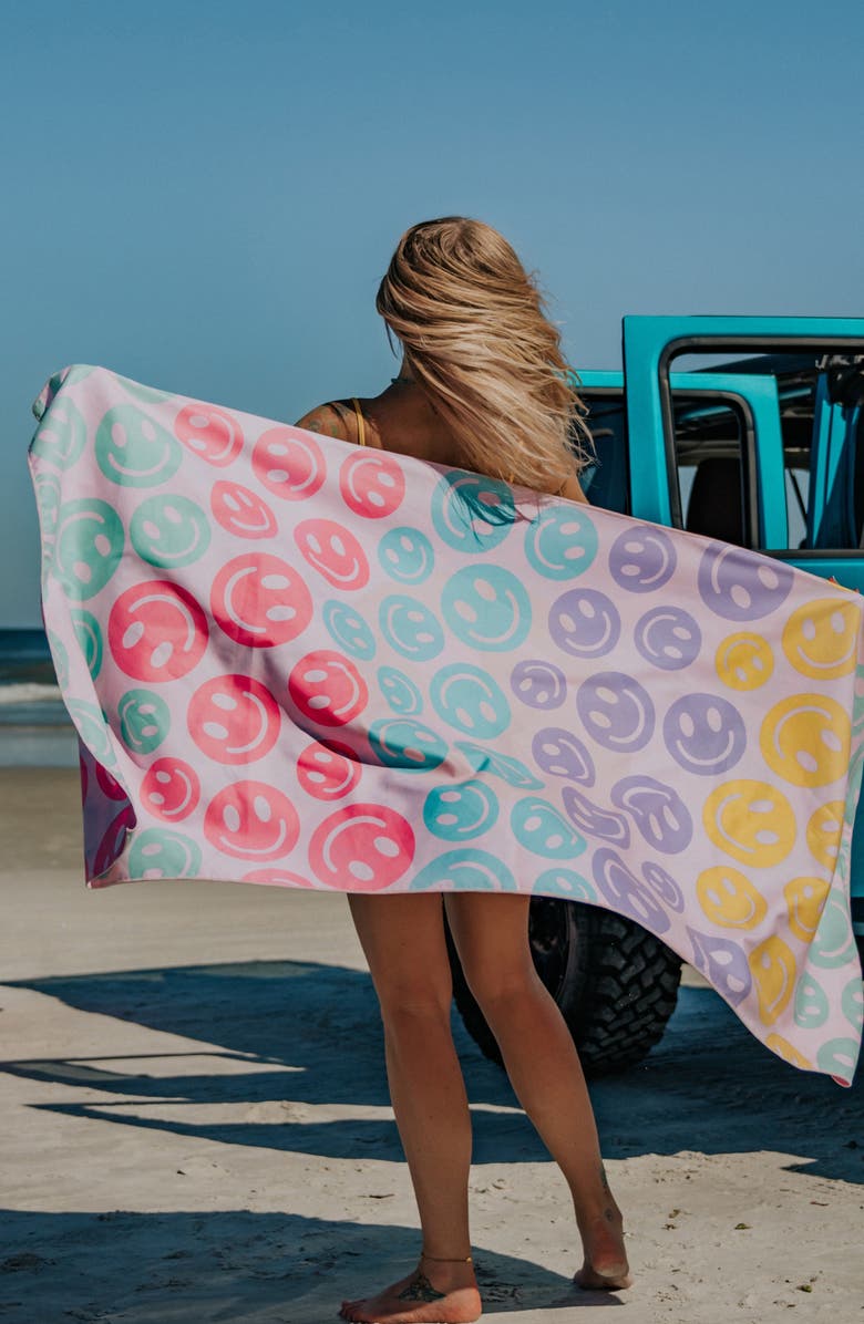 Katydid Pastel Happy Face Quick Dry Beach Towel | Nordstromrack