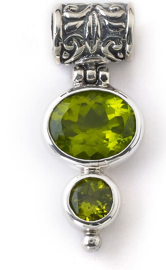 SAMUEL B. Sterling Silver Two Stone Peridot Pendant | Nordstromrack
