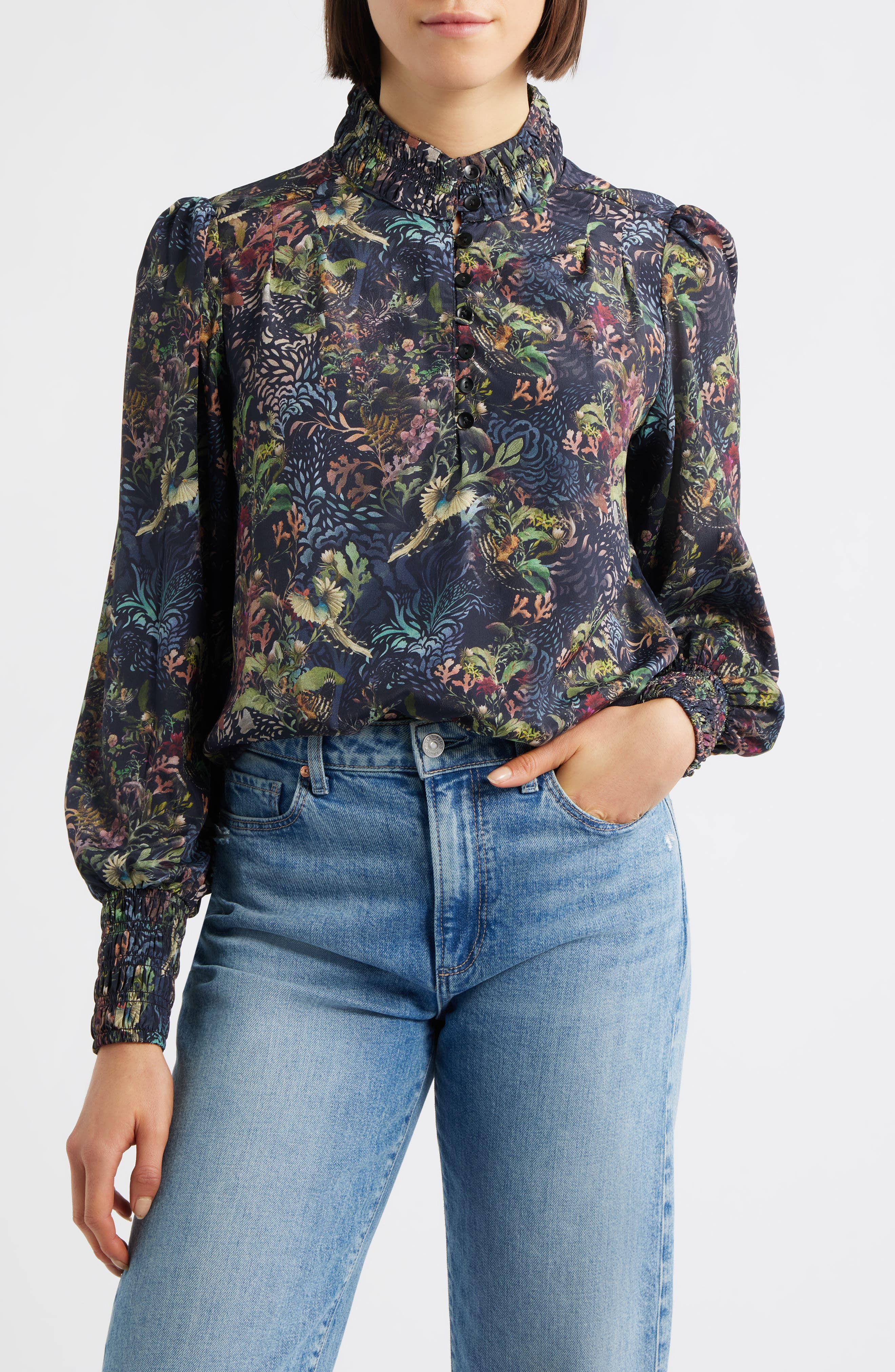 APNY Smocked Cuff Long Sleeve Top | Nordstrom
