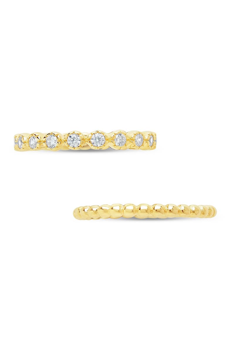 Sterling Forever 14K Gold Vermeil Bezel Set Cubic Zirconia & Beaded ...
