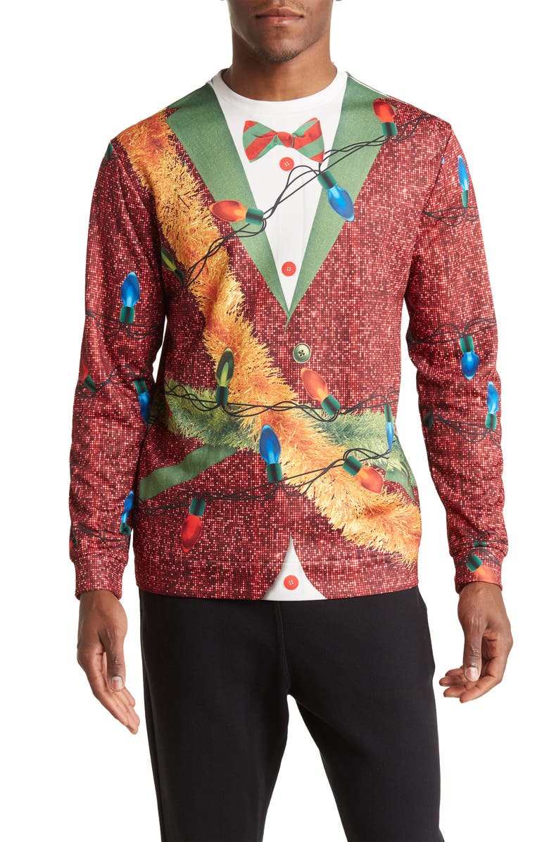 Ugly Christmas Sweater Sparkle Suit Crewneck T-Shirt | Nordstromrack
