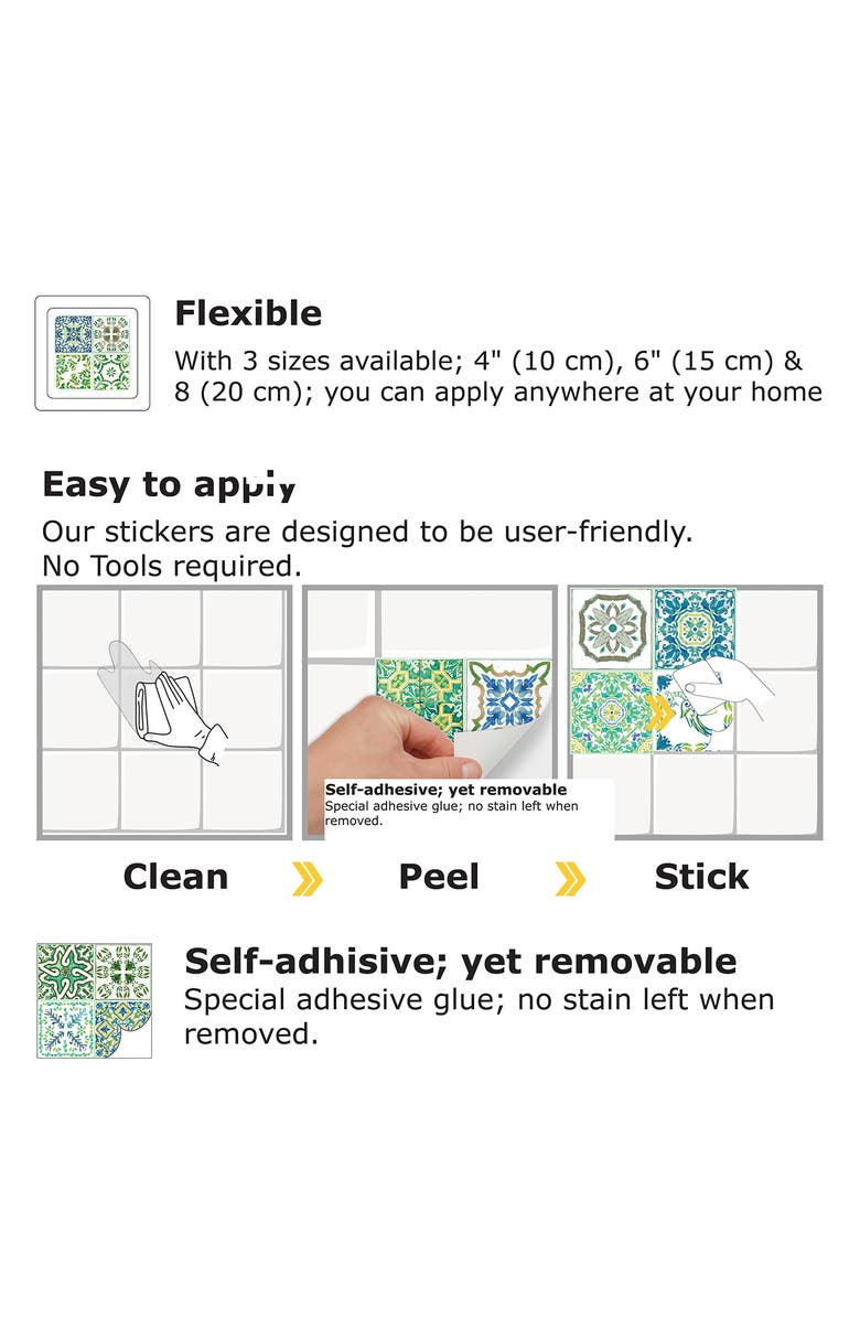 WALPLUS Turkish Green Mosaic Tile Wall Decal | Nordstromrack