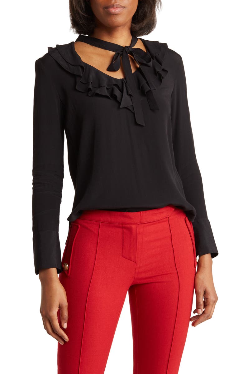 Vertigo Paris Tie Neck Long Sleeve Blouse | Nordstromrack