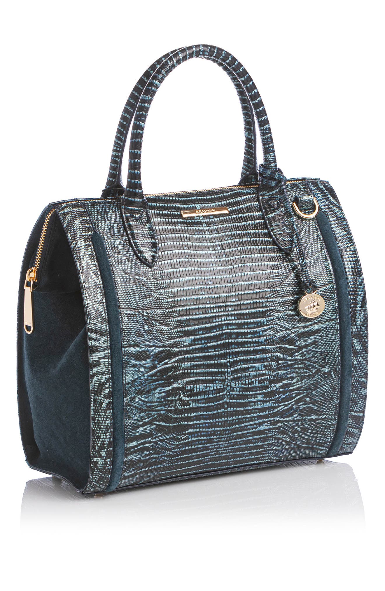 Brahmin Caroline Lizard Embossed Leather Satchel | Nordstrom