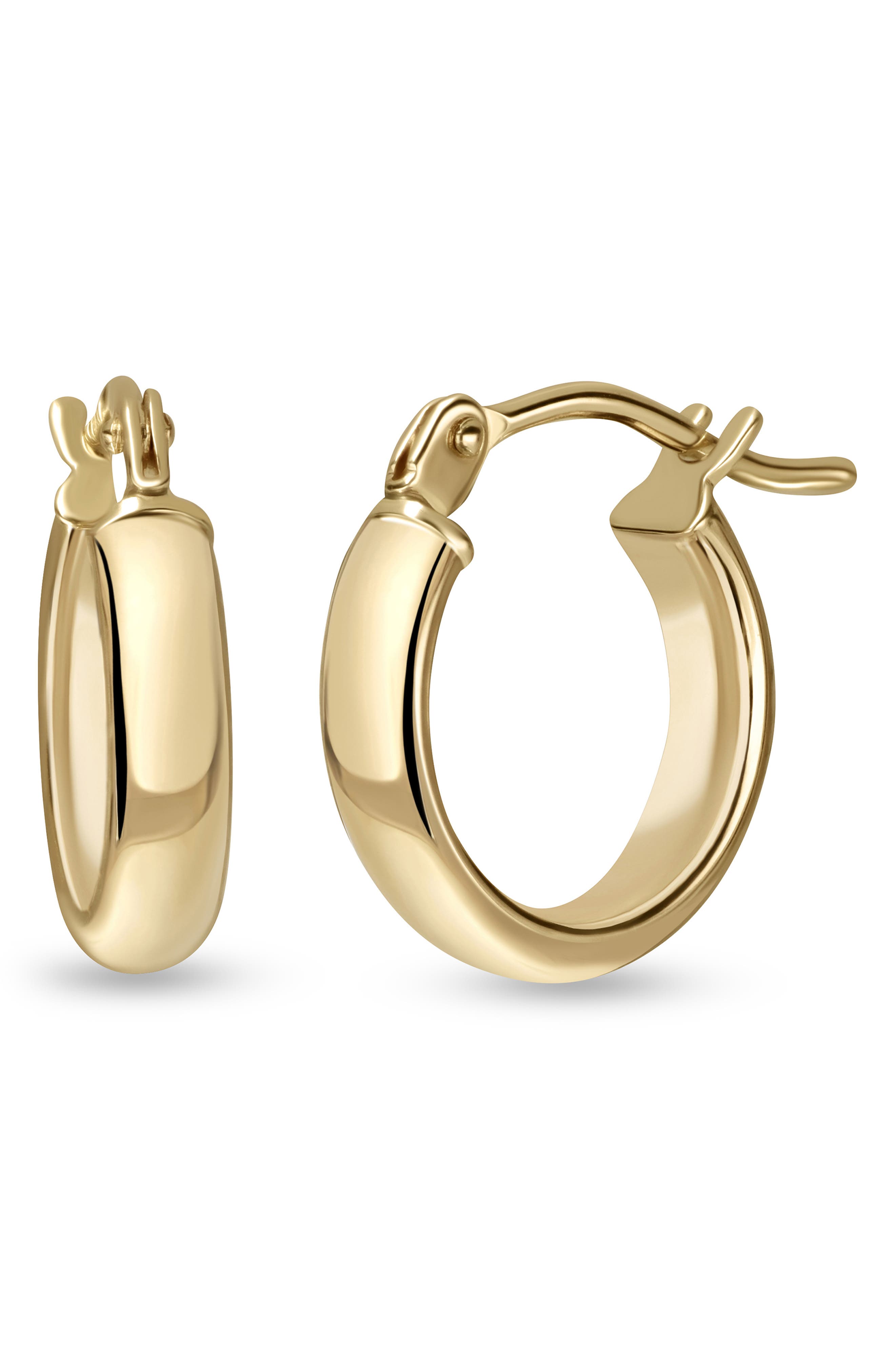 Bony Levy 14K Gold Beveled Edge Huggie Hoop Earrings | Nordstrom