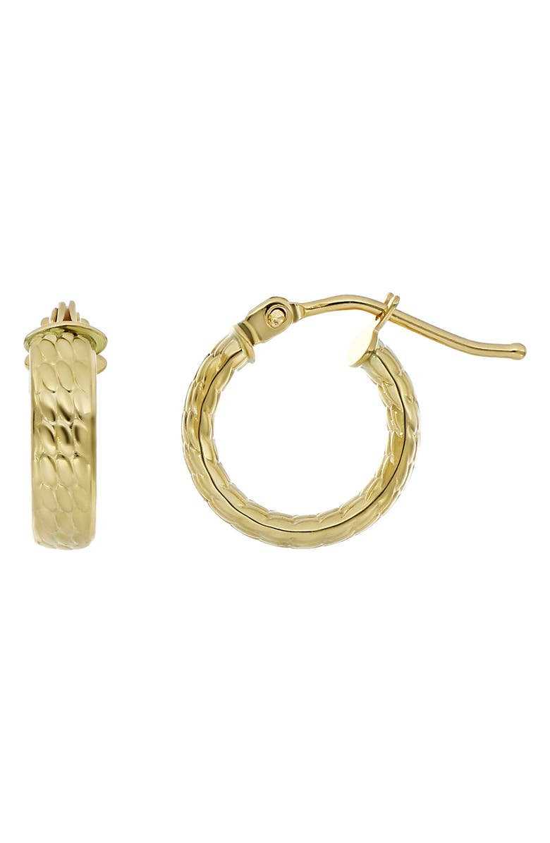 Bony Levy 14K Yellow Gold Textured 13mm Huggie Hoop Earrings ...