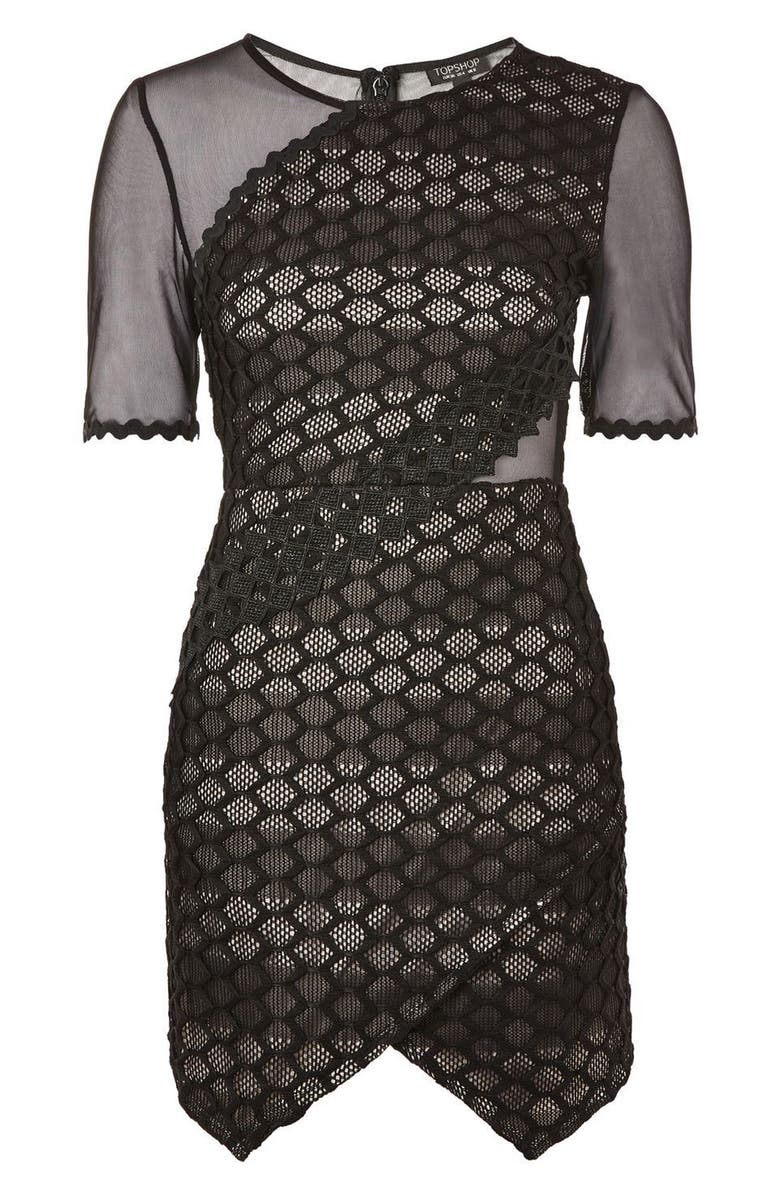 Topshop Honeycomb Airtex Wrap A-Line Dress | Nordstrom