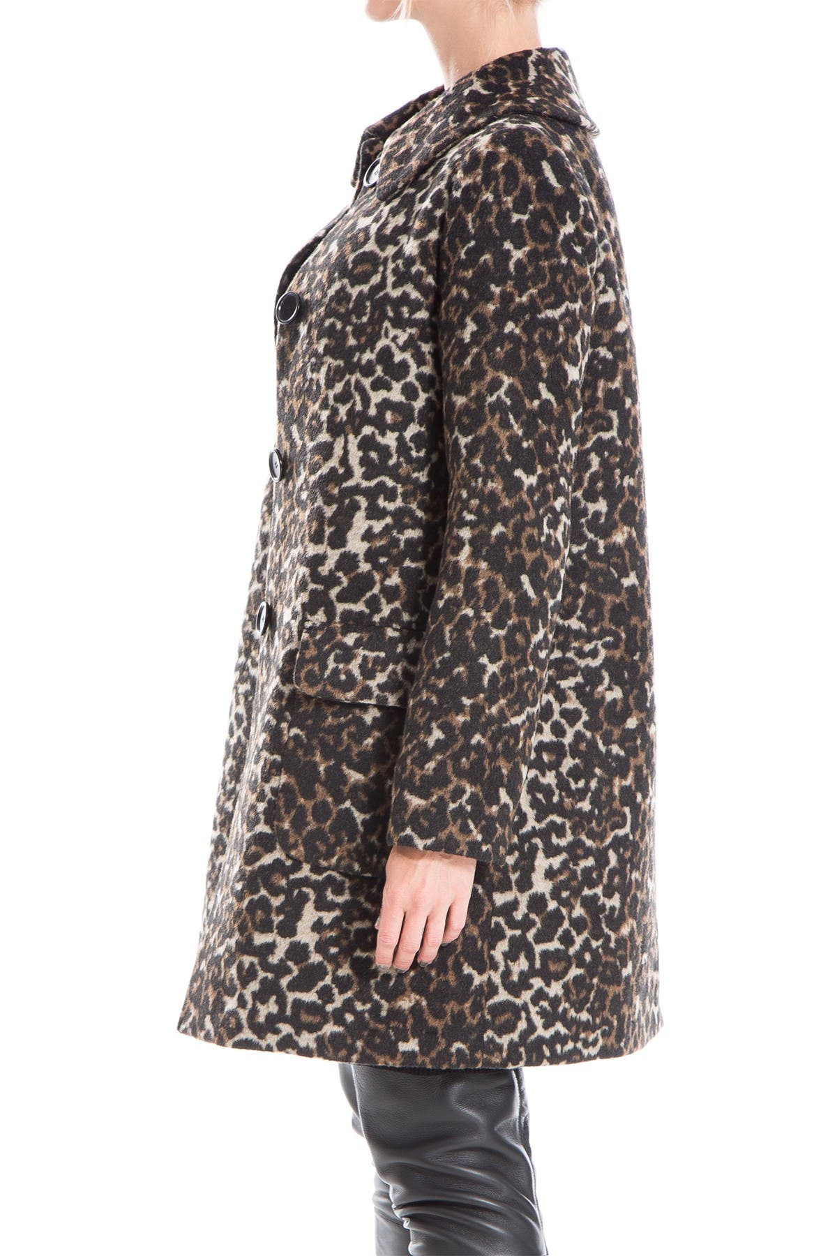 MAX STUDIO Leopard Print Long Coat | Nordstromrack