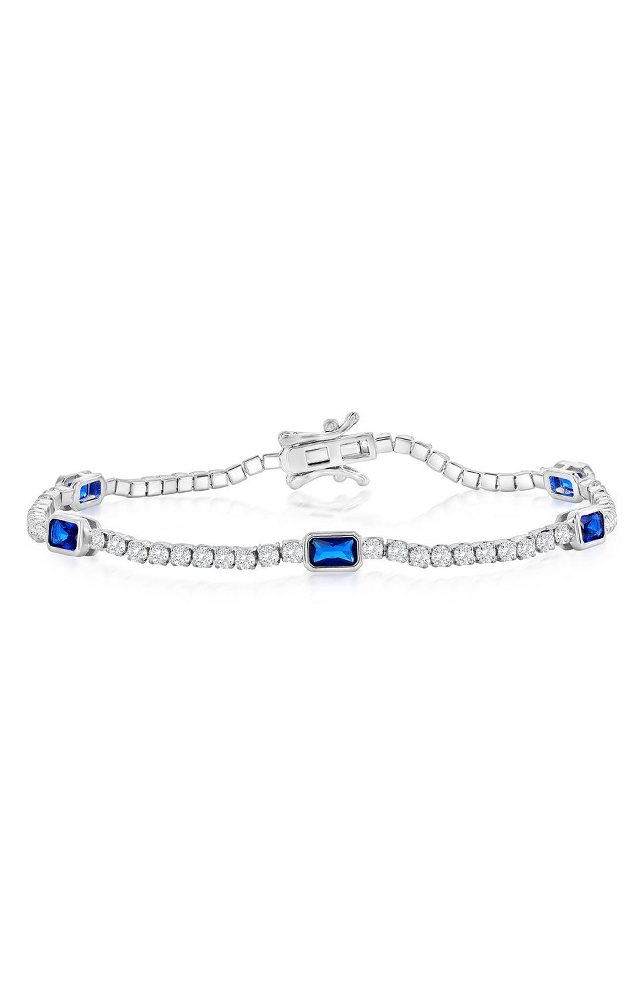 SIMONA CZ & Lab-Grown Sapphire Chain Bracelet | Nordstromrack
