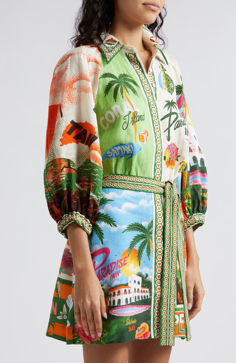 ALEMAIS Paradiso Tie Waist Long Sleeve Minidress | Nordstromrack