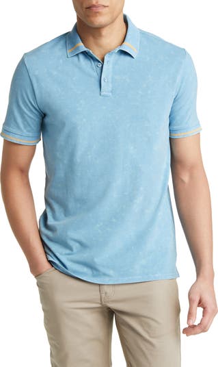 Stone Rose Tipped Acid Wash Performance Jersey Polo | Nordstrom