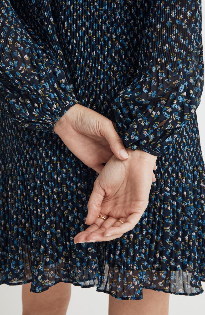 Madewell Floral Balloon Long Sleeve Crinkle Georgette Minidress ...