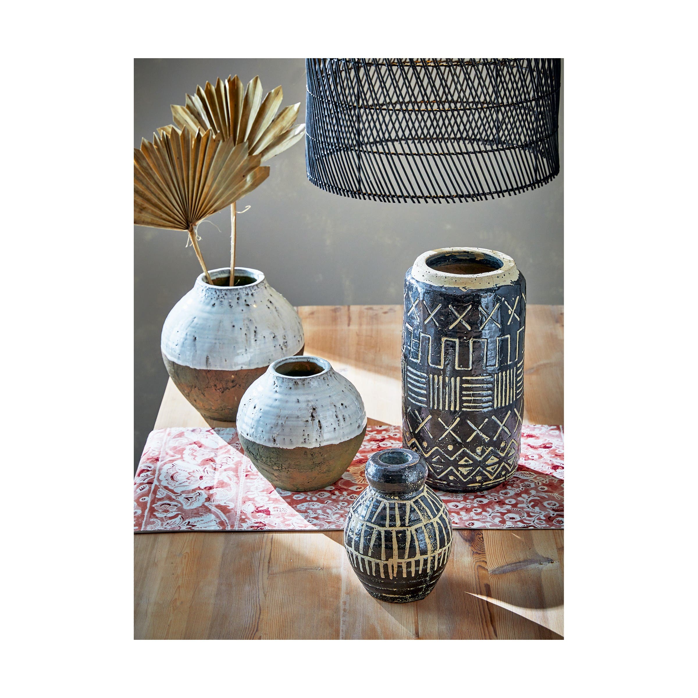 tag Ondo Tall Decorative Vase Black Multi Terracotta Home Decor | Nordstrom