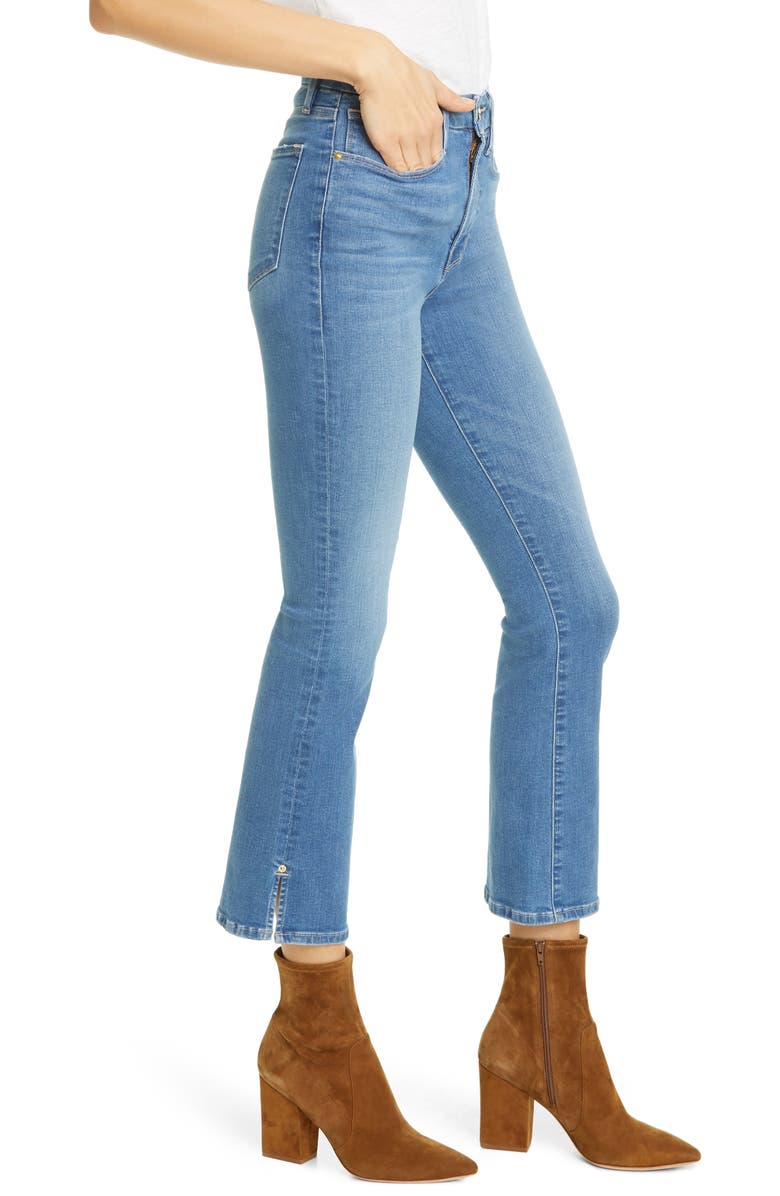 FRAME Le Crop Slit Hem High Waist Mini Boot Jeans | Nordstromrack