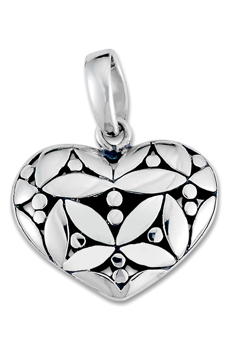 SAMUEL B. Sterling Silver Leaf Design Heart Pendant | Nordstromrack