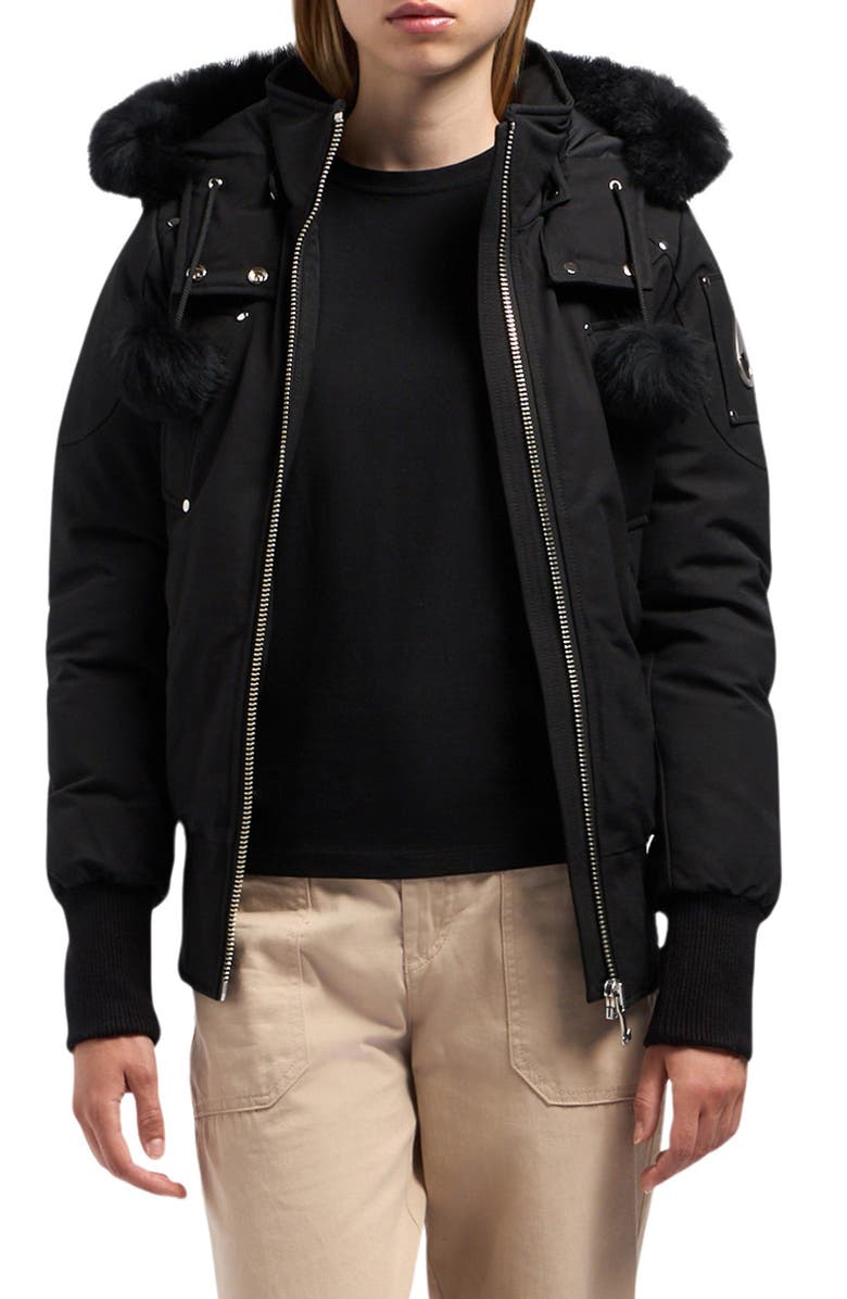 Moose Knuckles Original Debbie 650 Fill Power Down Hooded Bomber Jacket ...
