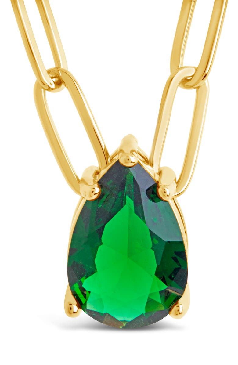 Sterling Forever 14K Yellow Gold Plated Pear-Cut CZ Pendant Necklace ...