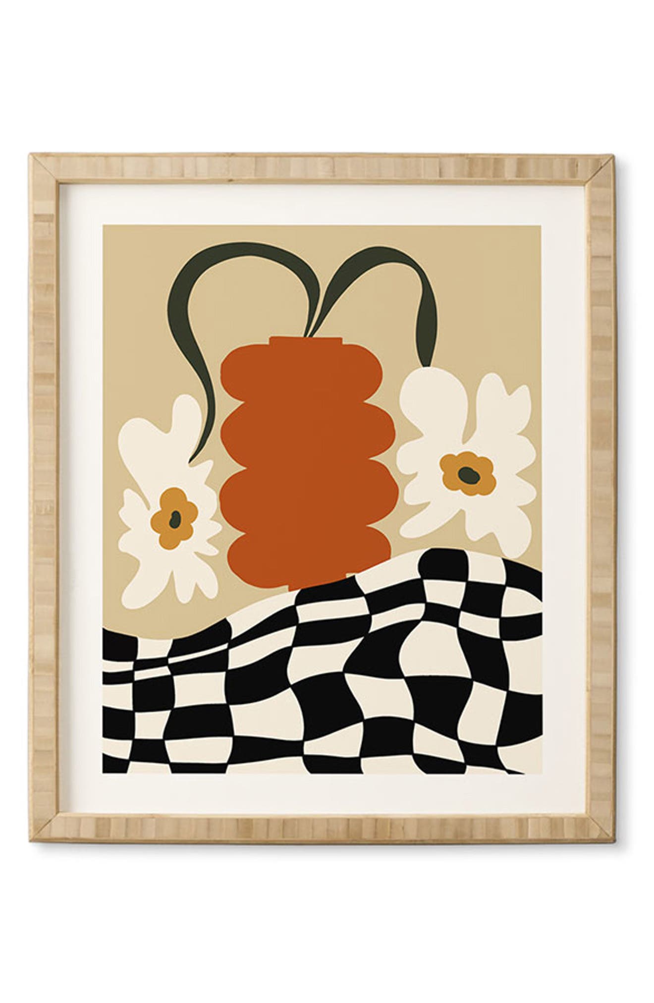 Deny Designs 'Vintage Matisse Floral Check' by Miho Framed Wall Art ...