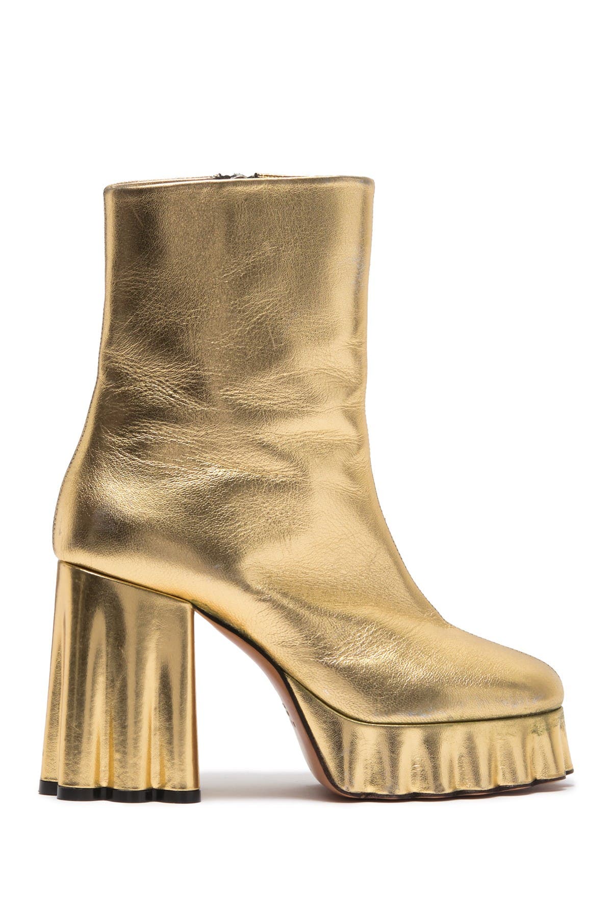 Marni Metallic Leather Sculpted Platform Heel Ankle Boot | Nordstromrack
