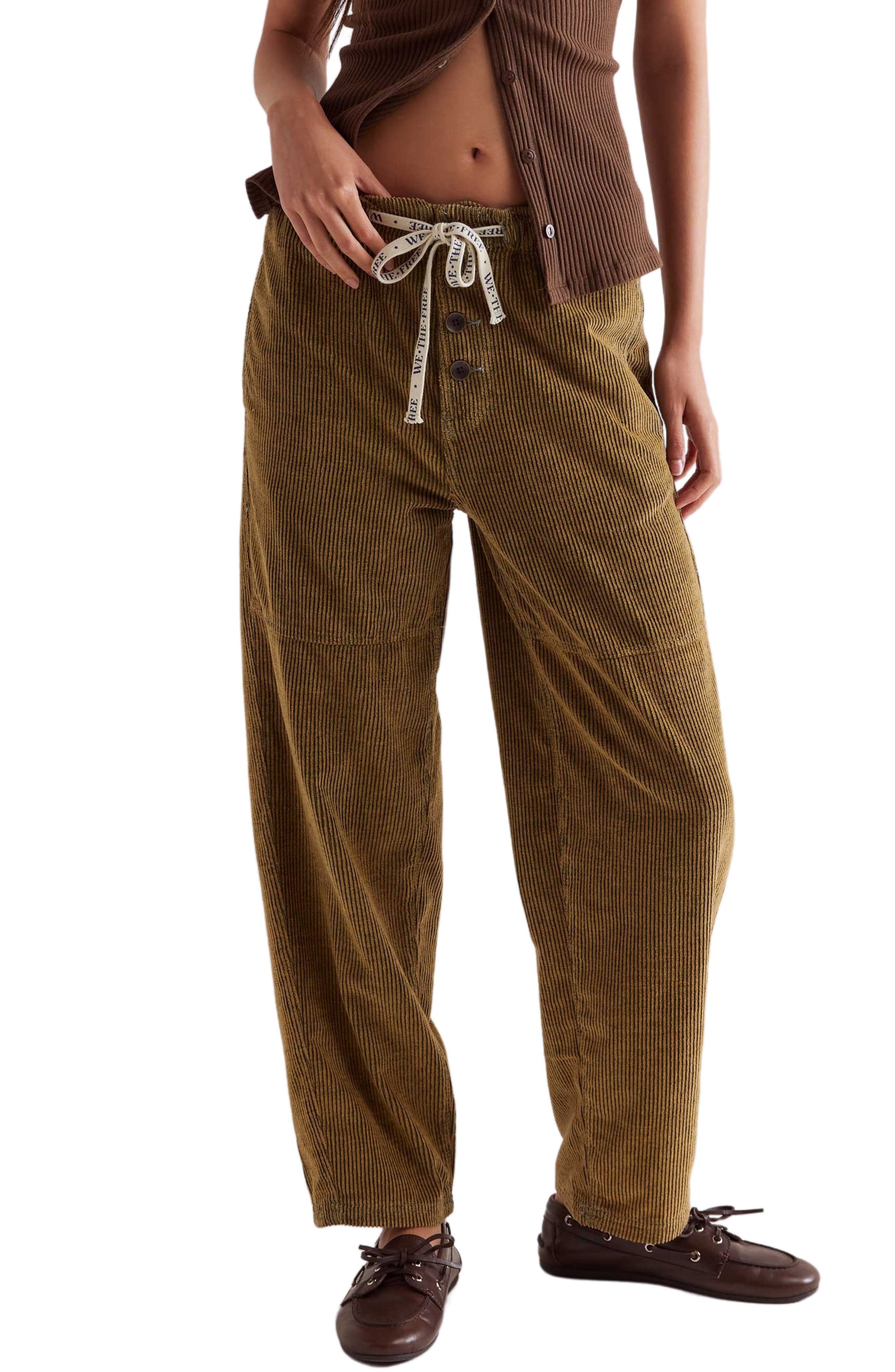 Free People Roscoe Barrel Leg Cotton Corduroy Pants | Nordstromrack