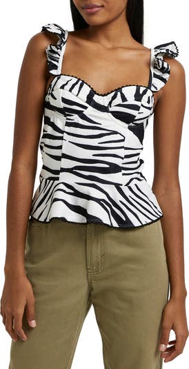 River Island Zebra Stripe Corset Top | Nordstrom