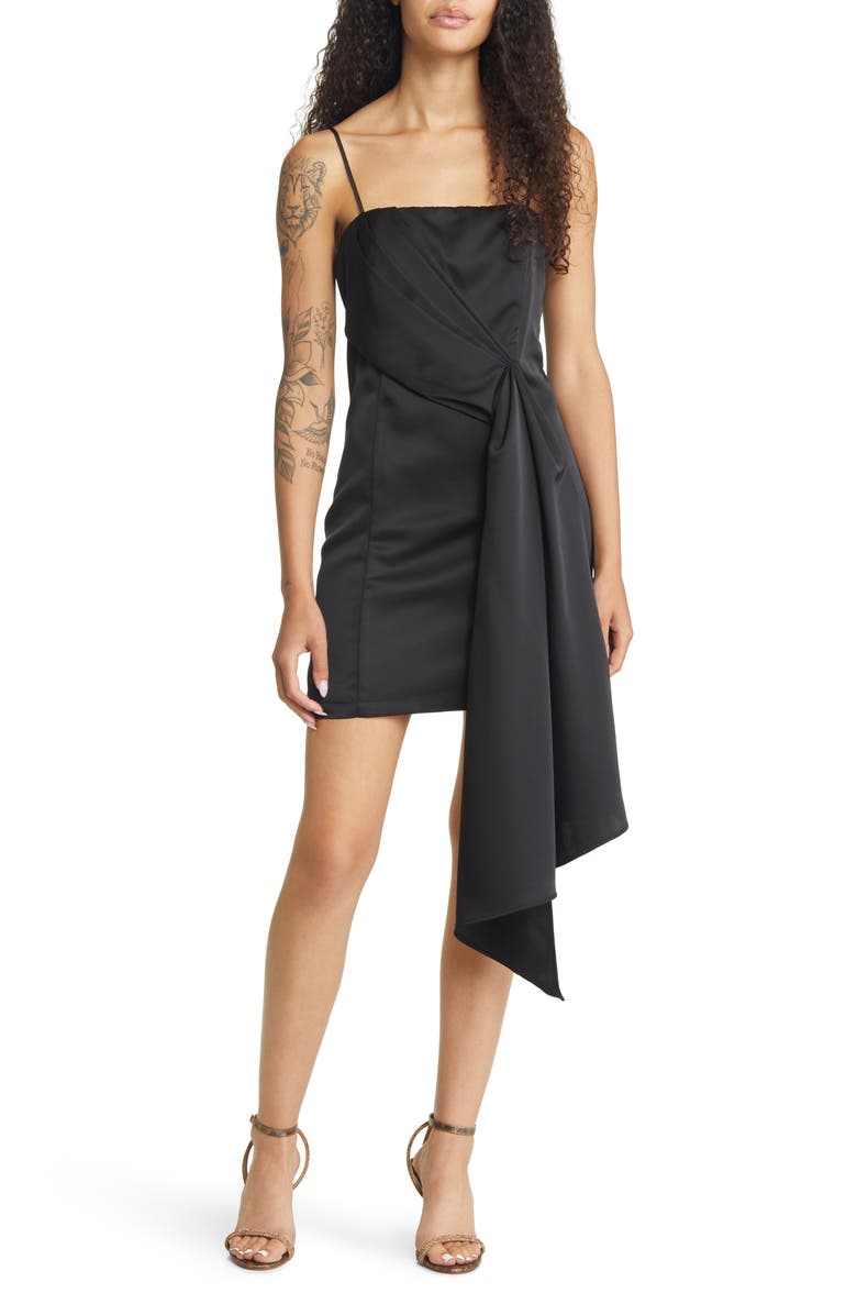 Lulus Pleated Princess Seam Satin Minidress | Nordstromrack