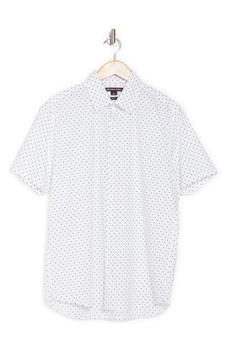 Michael Kors Stretch Dot Print Short Sleeve Slim Fit Shirt | Nordstromrack