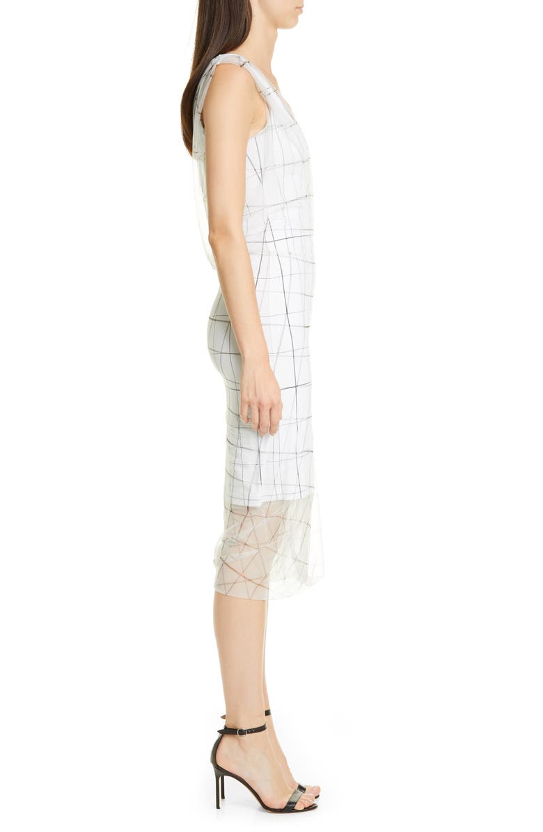 Y/Project Grid Print Tulle Overlay Tank Dress | Nordstrom