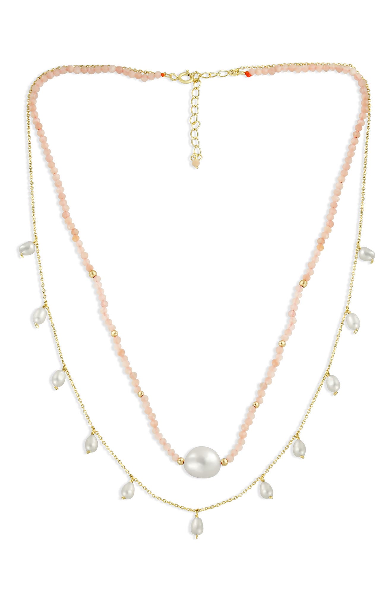 BLING JEWELRY Imitation Pearl & Stone Beaded Layered Necklace ...