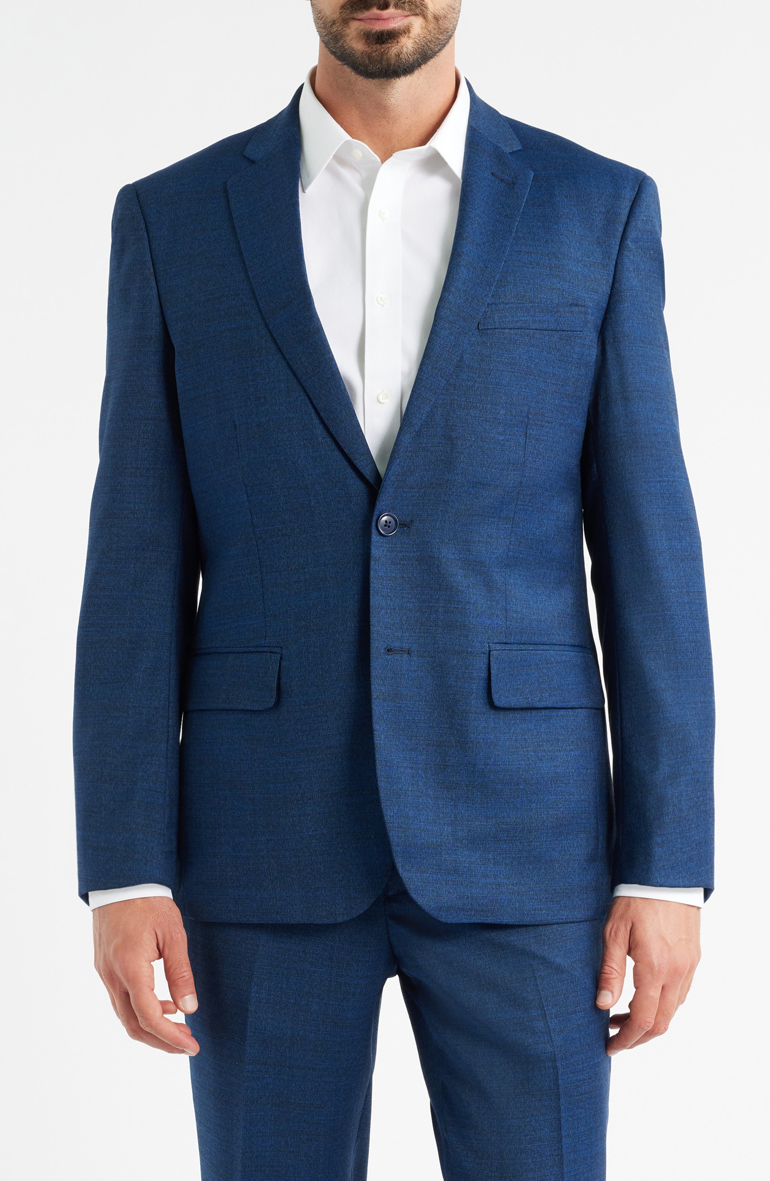 DANIEL HECHTER Modern Fit Medium Blue Méange Wool Suit | Nordstrom