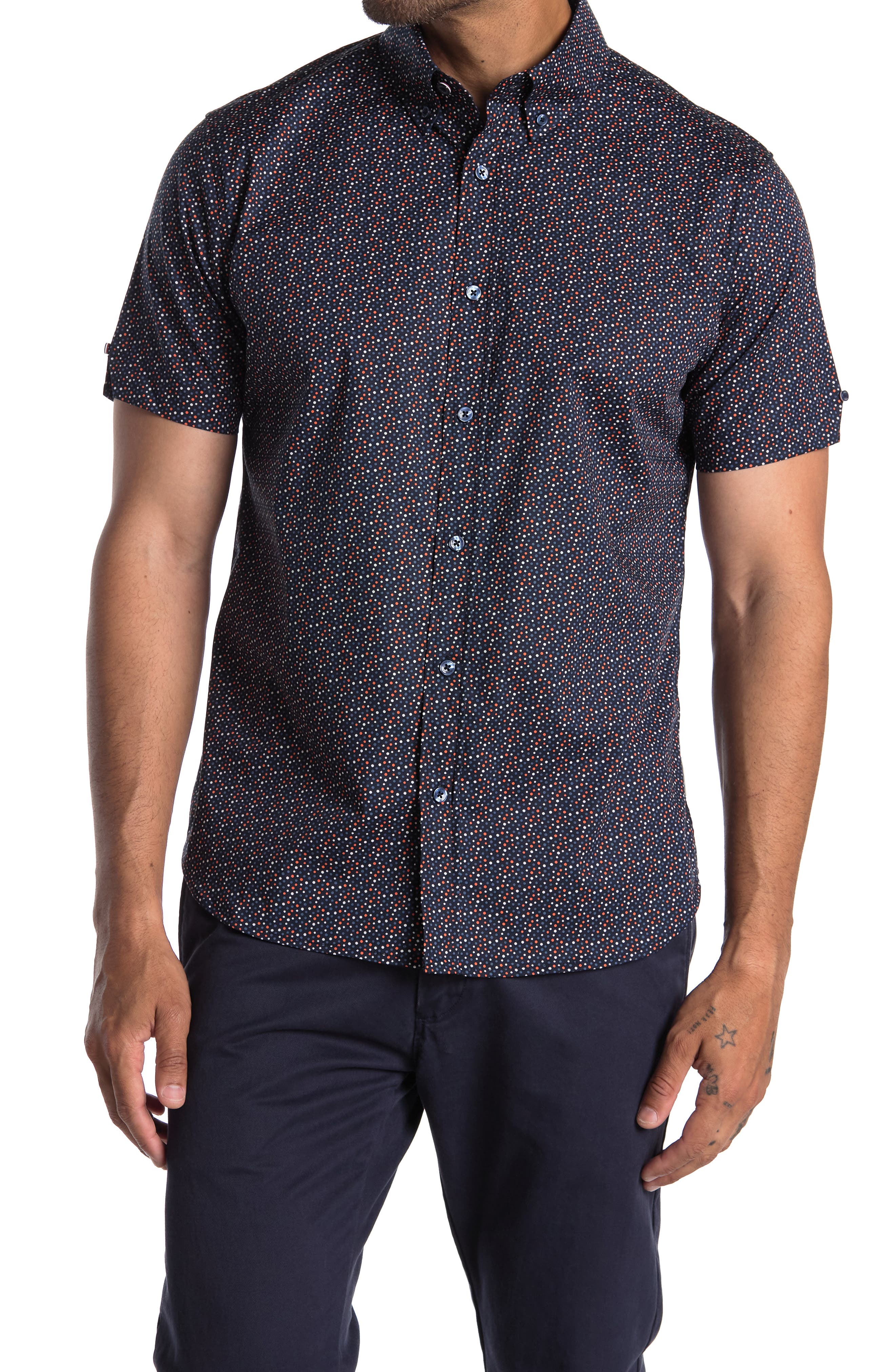 Ben Sherman Button Front Dotted Shirt | Nordstromrack
