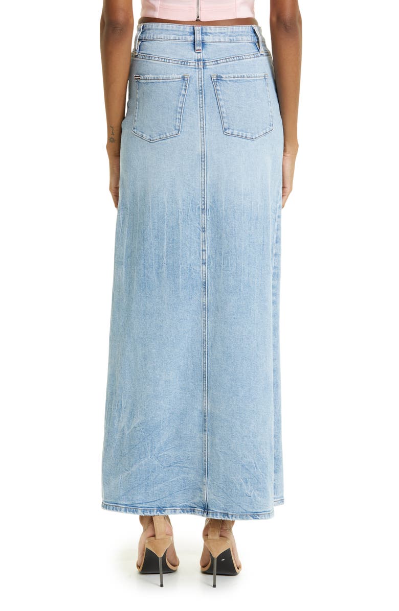 Alice + Olivia Rye Slit Cotton Denim Skirt | Nordstrom
