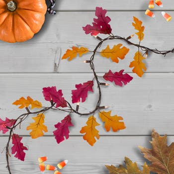 Northlight Pre-Lit Autumn Leaves Fall Harvest Garland - 8.75' x 4 ...