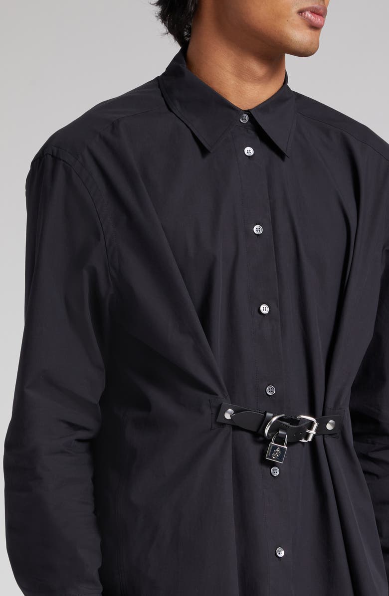 JW Anderson Padlock Strap Cotton Button-Up Shirt | Nordstrom