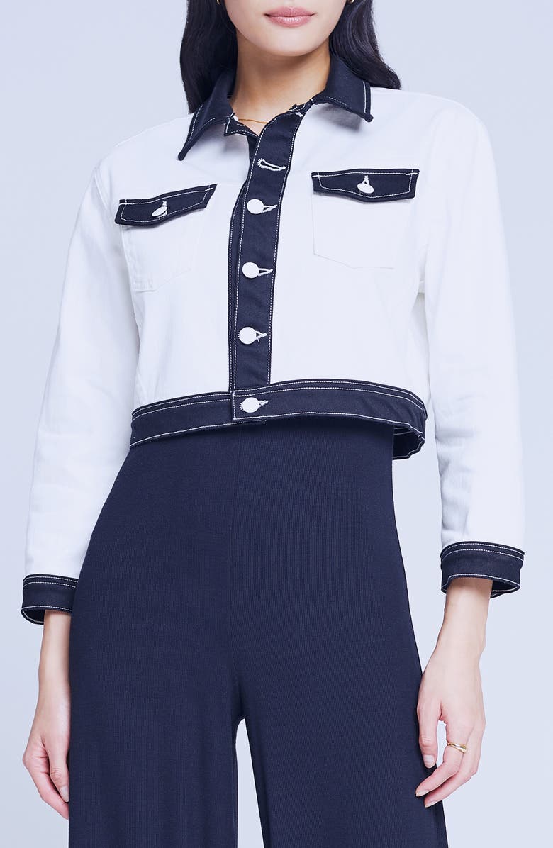 L'AGENCE Koda Colorblock Crop Jacket | Nordstromrack