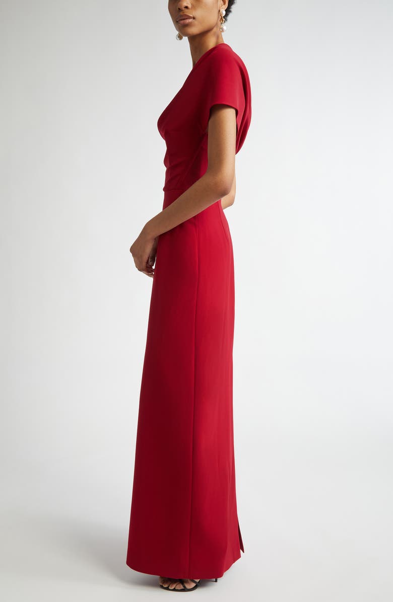Carolina Herrera Draped Off the Shoulder Crepe Column Gown | Nordstrom