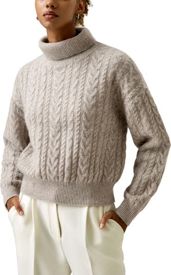 Lilysilk Cashmere Cable Knit Jumper Sweater for Women | Nordstrom