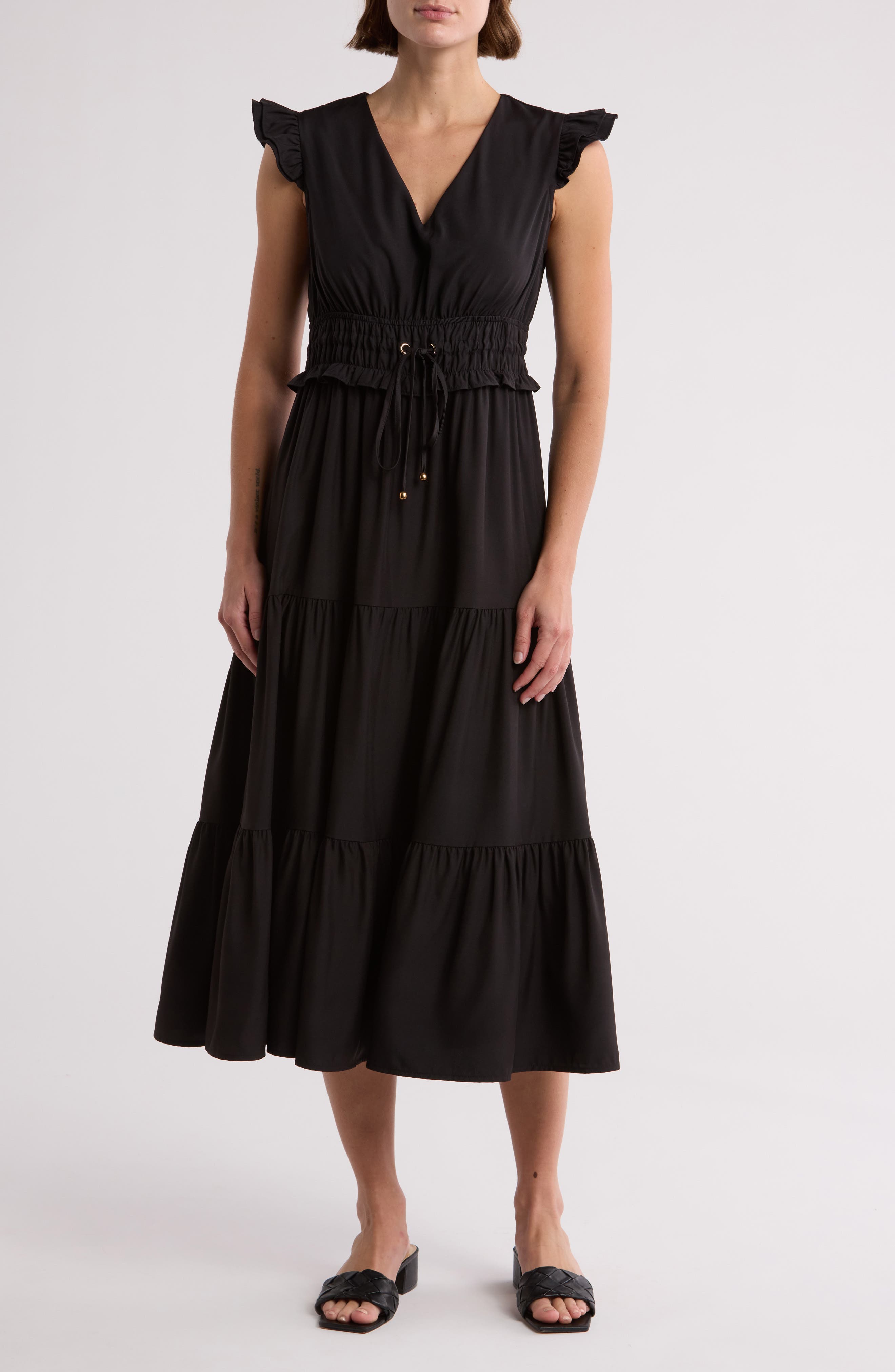 AREA STARS Etten Tiered Midi Dress | Nordstromrack