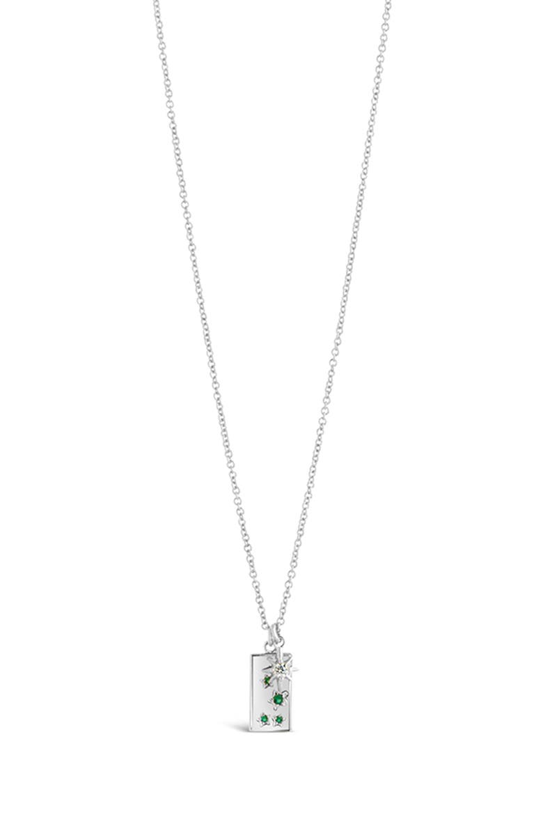 Sterling Forever Cubic Zirconia Burst & Tag Charm Pendant Necklace ...