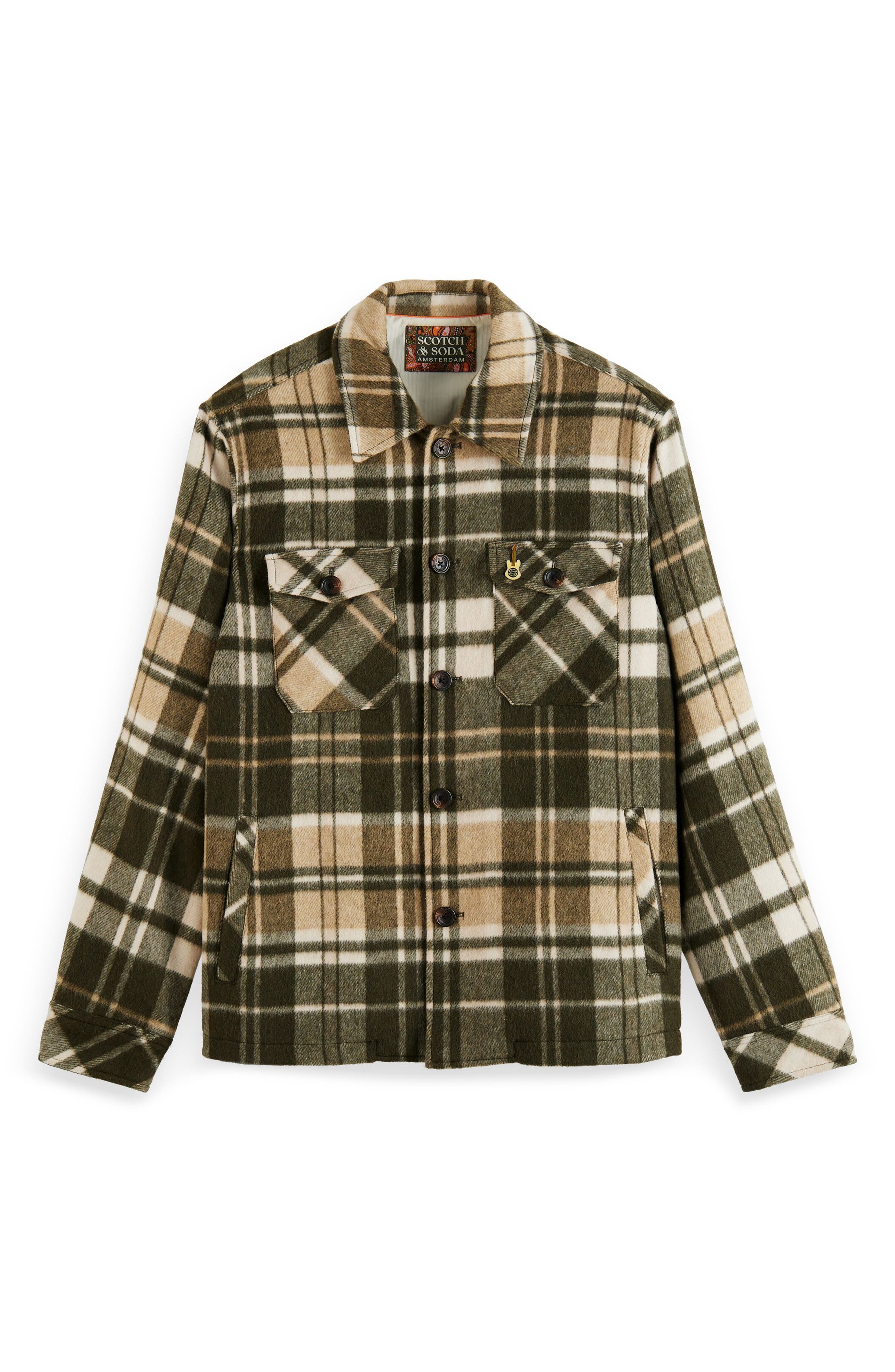 Scotch & Soda Brushed Wool Blend Overshirt Jacket | Nordstromrack