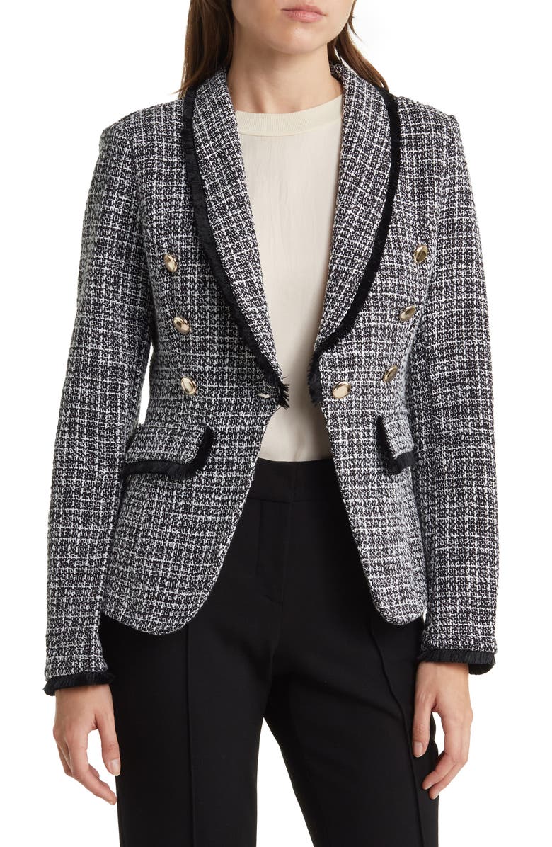 PLM Double Breasted Fitted Tweed Jacket | Nordstromrack
