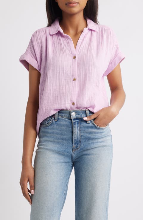 Women's Pink Button Up Tops | Nordstrom