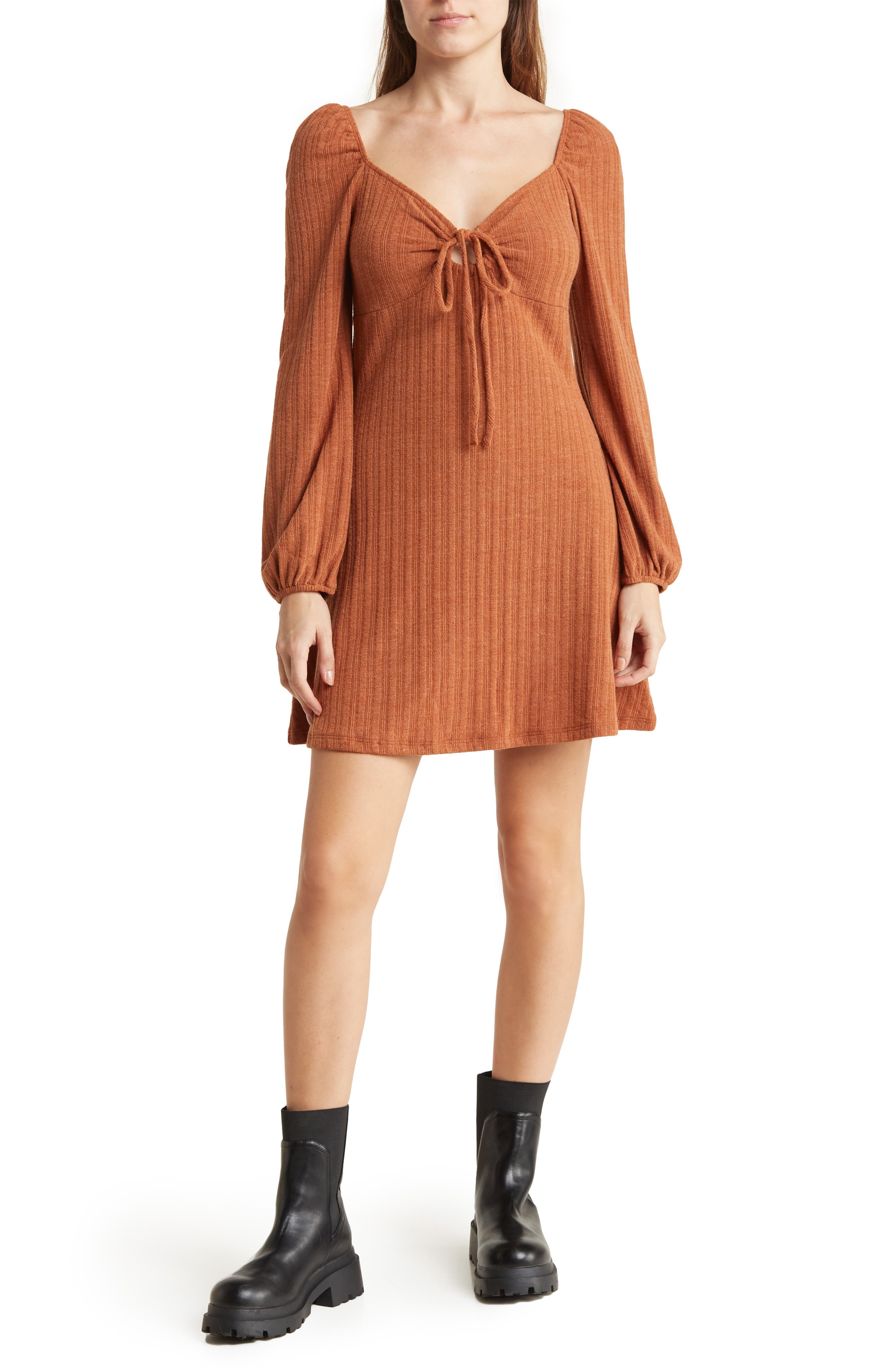 Good Luck Gem Keyhole Flare Mini Dress | Nordstromrack