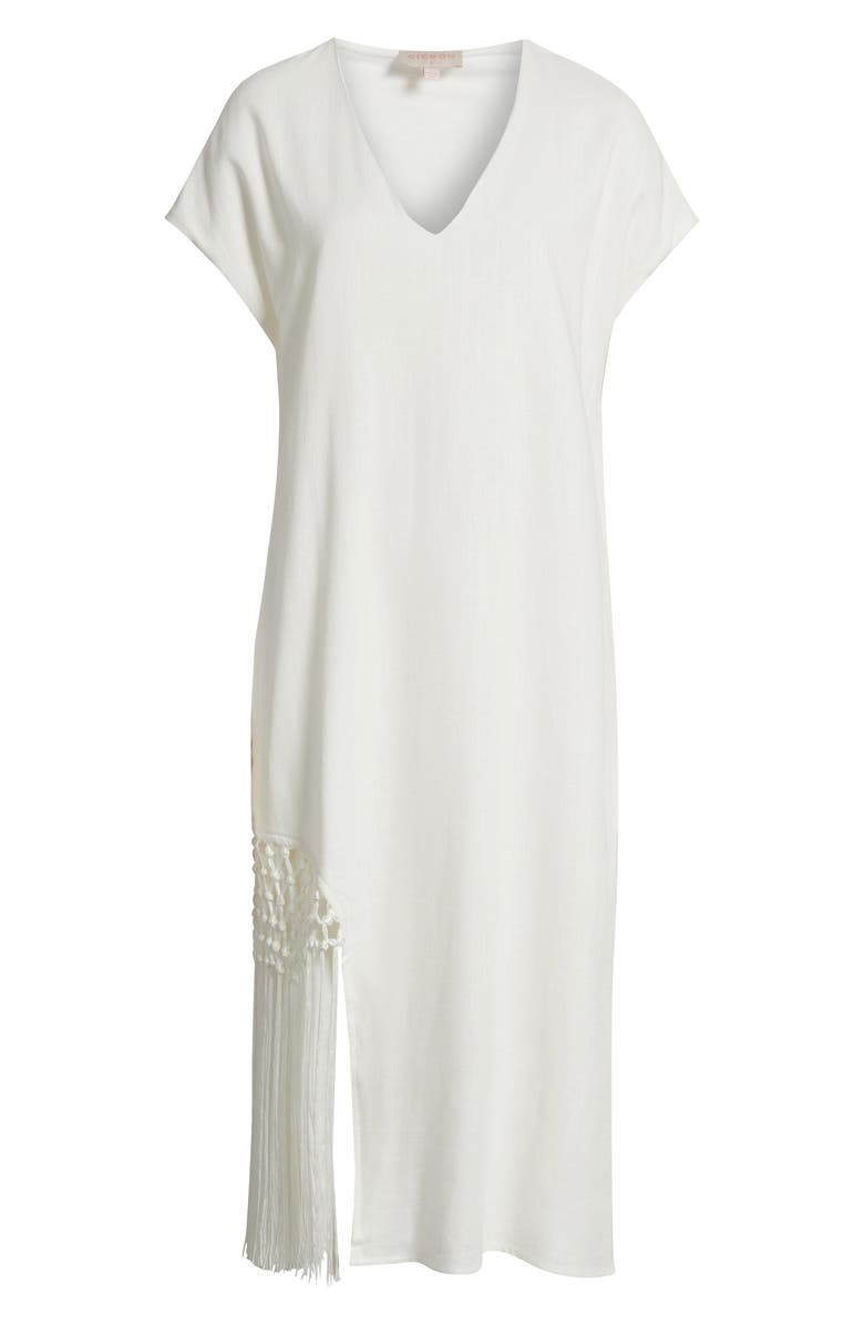 CIEBON Mikella Macramé Fringe Hem Midi Dress | Nordstromrack