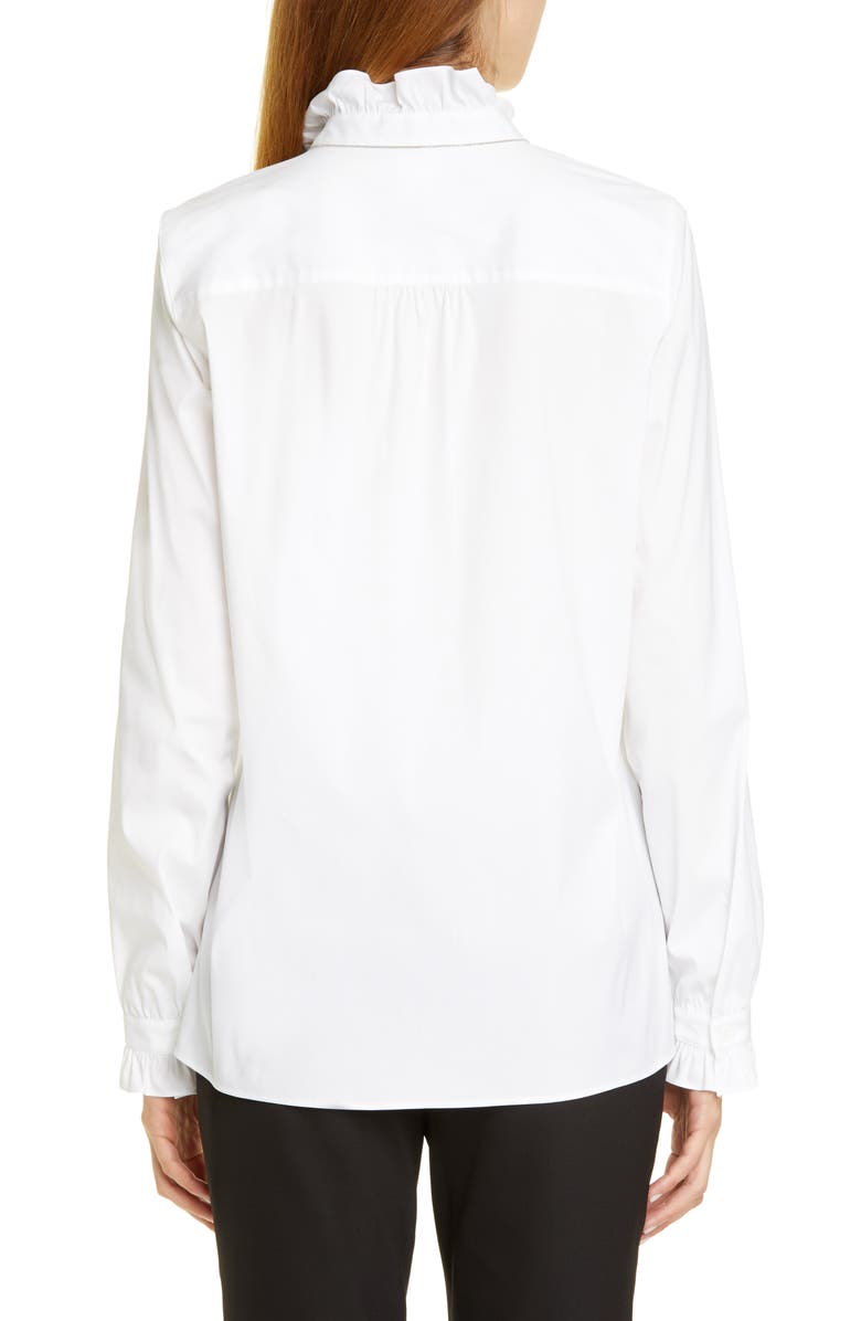 Lafayette 148 New York Kelly Ruffle Trim Blouse | Nordstromrack
