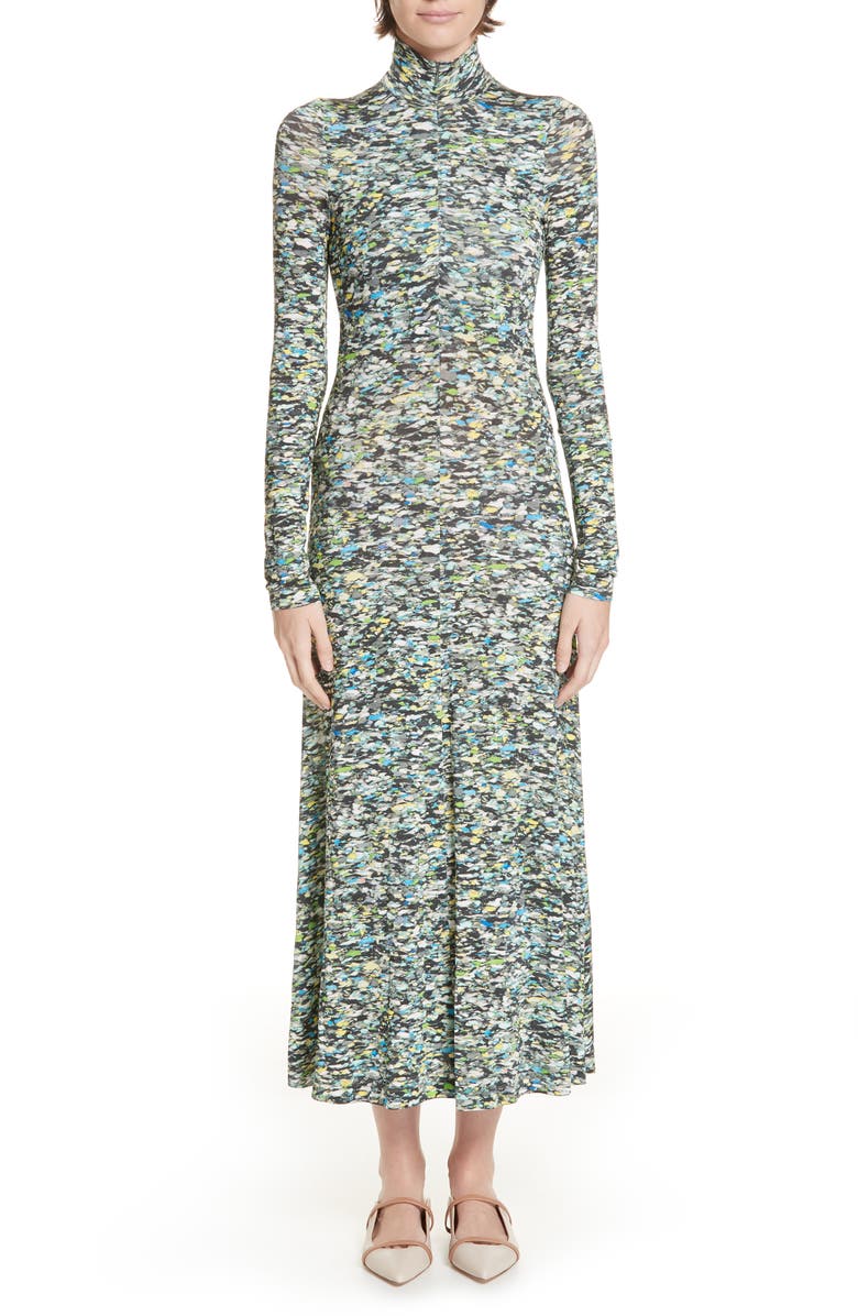 Rosetta Getty Foam Print Turtleneck Jersey Dress | Nordstrom