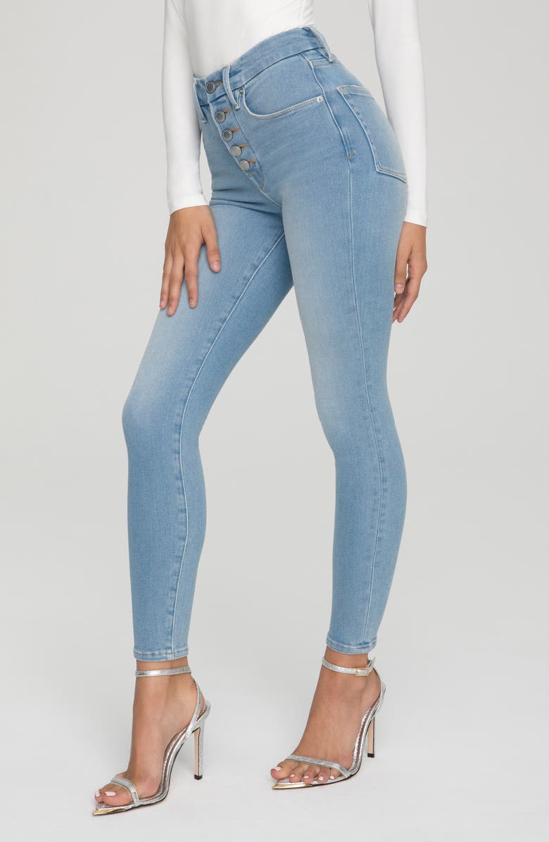 Good American Good Legs Button Fly Ankle Skinny Jeans | Nordstromrack