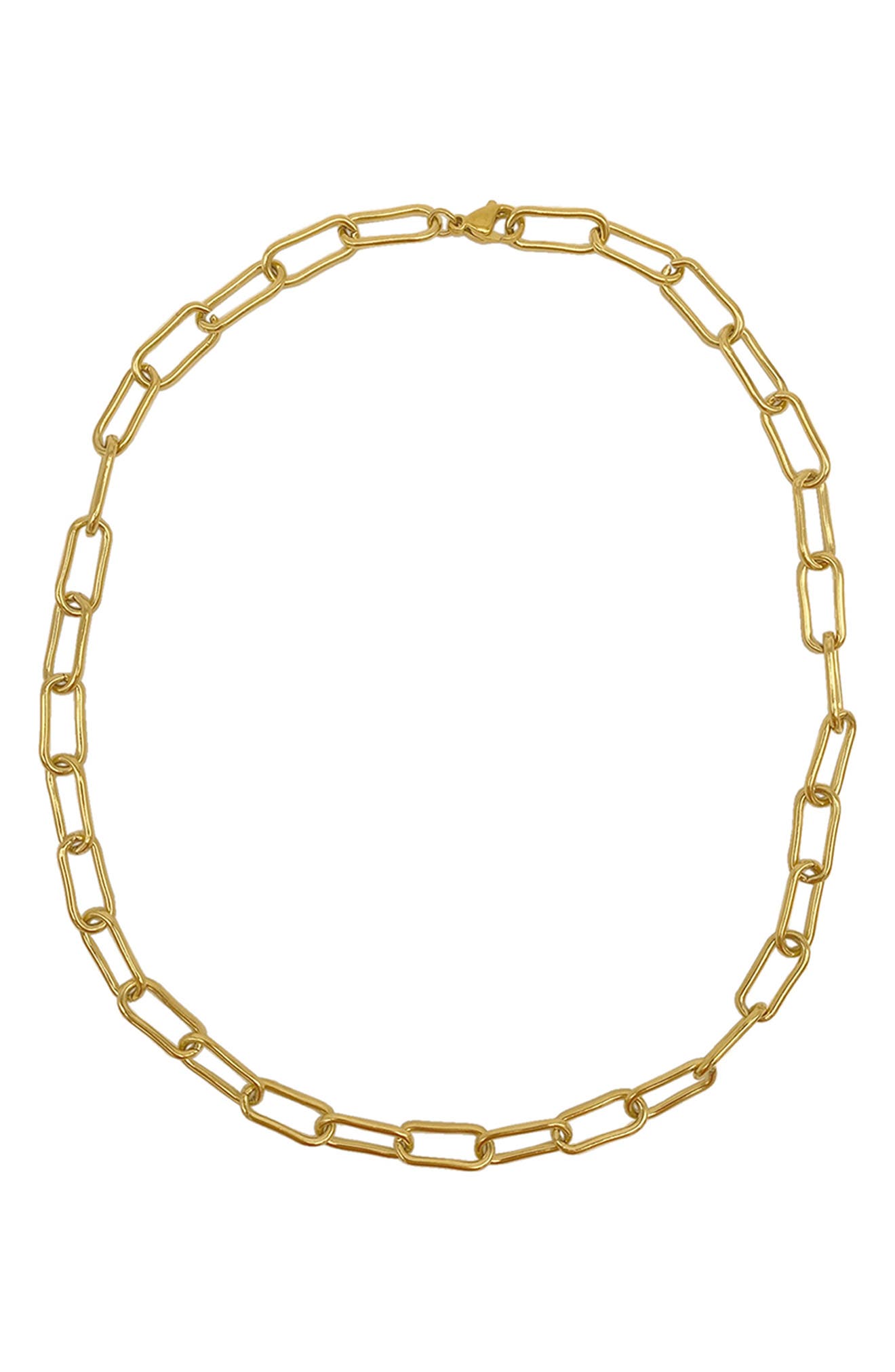 Adornia 14K Gold Plated Water Resistant Paper Clip Chain Necklace ...