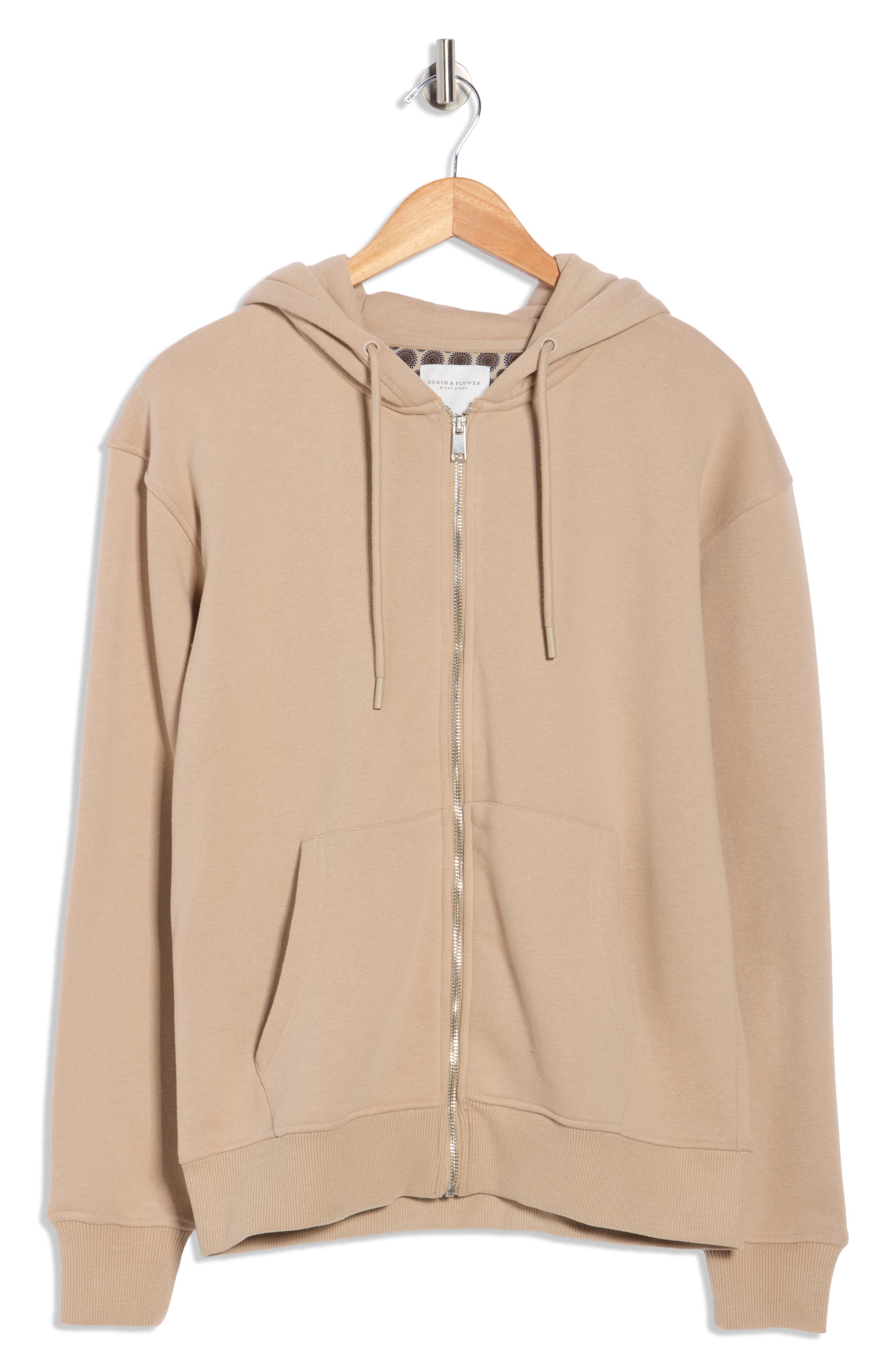 DENIM AND FLOWER Full Zip Fleece Hoodie | Nordstromrack